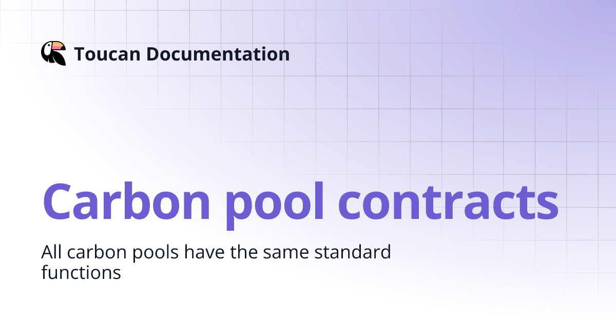 Carbon pool contracts | Toucan Documentation